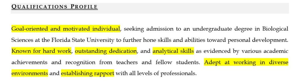 Objective for Resume: Writing a Compelling Qualifications Profile